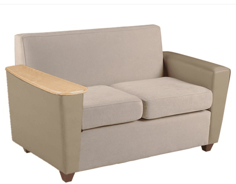 Poppy Settee with One Fixed Tablet Arm (3602-ETAB) - Furniture Concepts